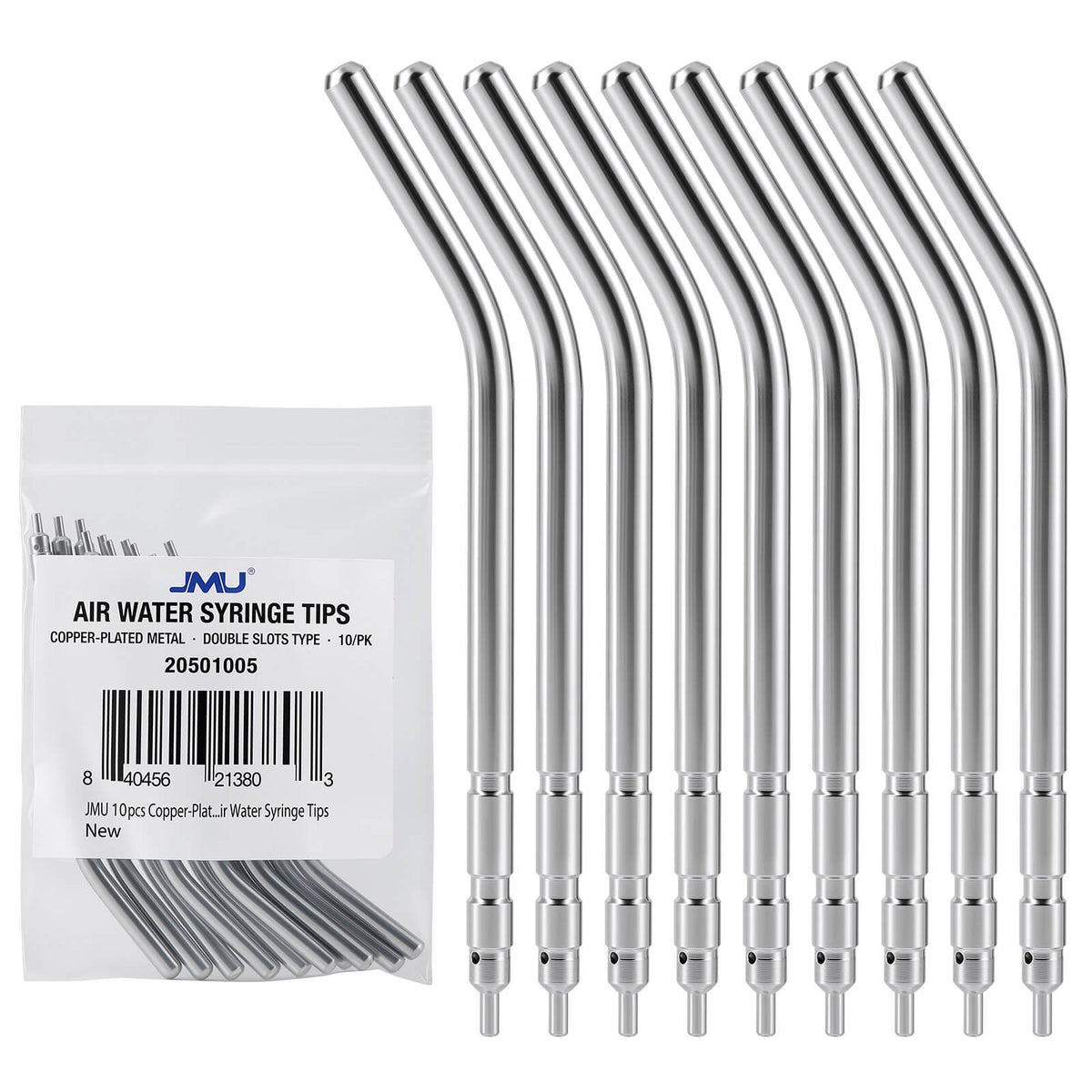 JMU Dental Copper Plated Metal Air Water Syringe Tips Double Slots Typ