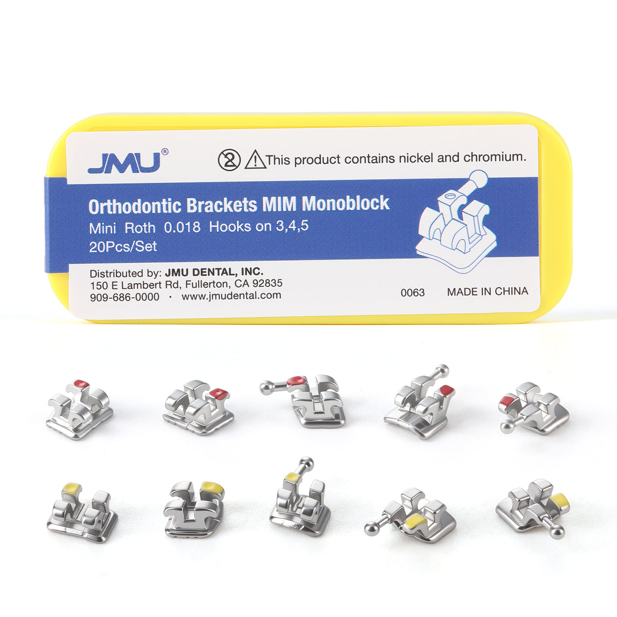 Dental Ortho Mini Brackets Monoblock Roth/MBT 0.018/0.022 20/Box | JMU ...