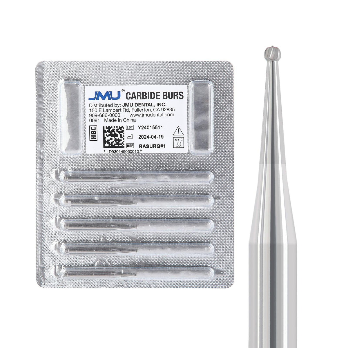 JMU Dental Surgical Carbide Burs Round RA SURG 5/Pk – Oral Surgery