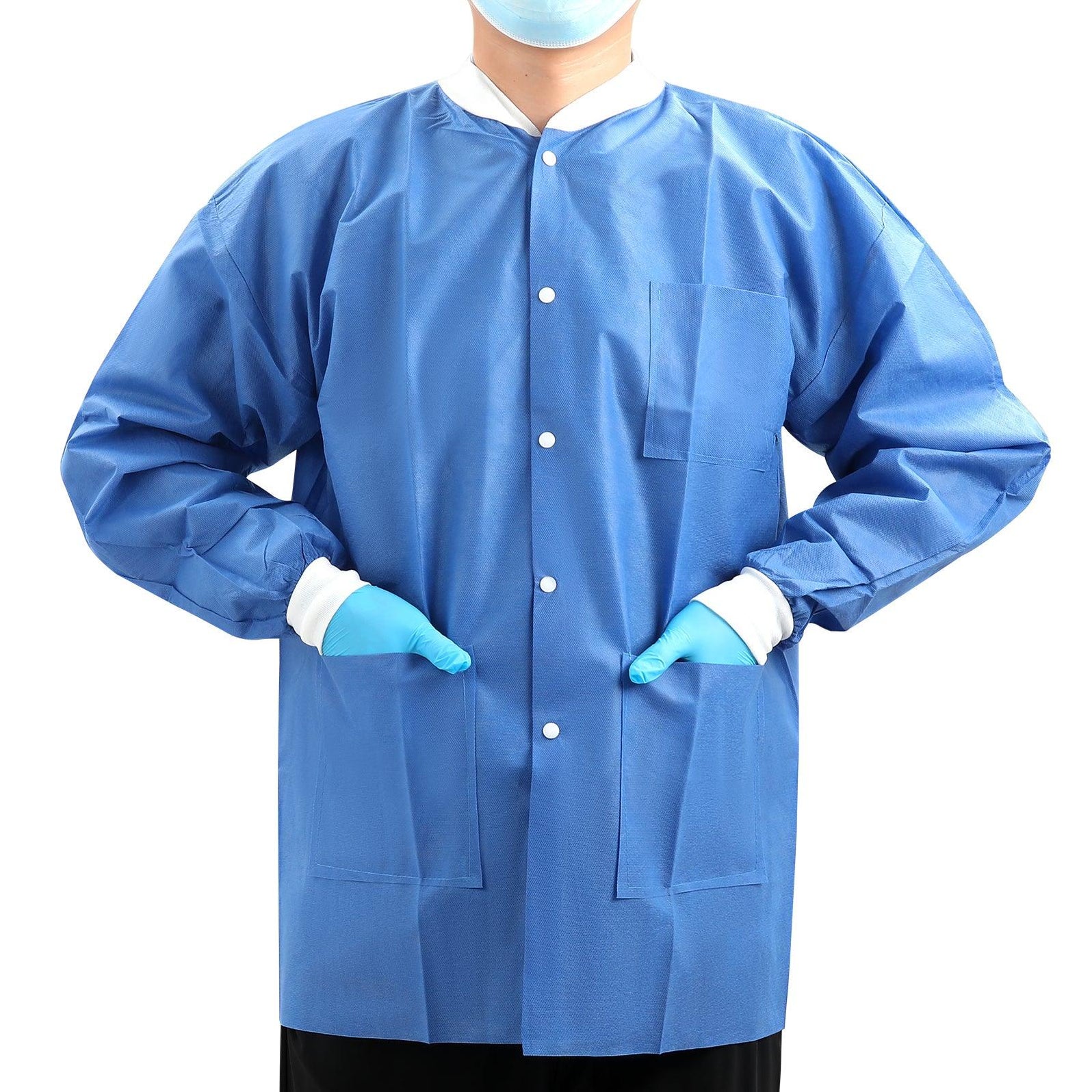 JMU Dental Disposable SMS Lab Jackets Lab Coats Unisex Hip-Length Unif
