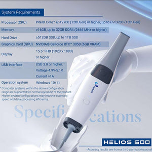 Helios 500 Intraoral Scanner | AI-Powered, High-Speed | JMU Dental